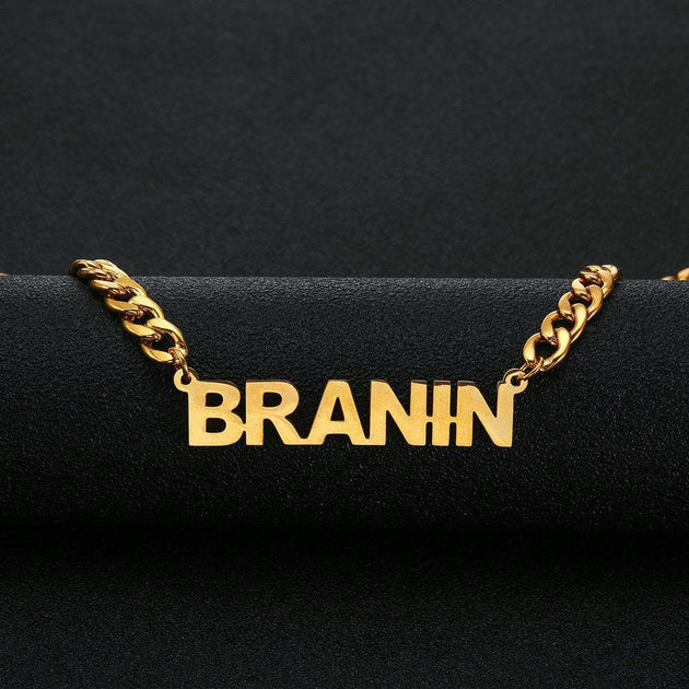 18K Gold Plated Name Chains For Men | Unique Executive Gifts