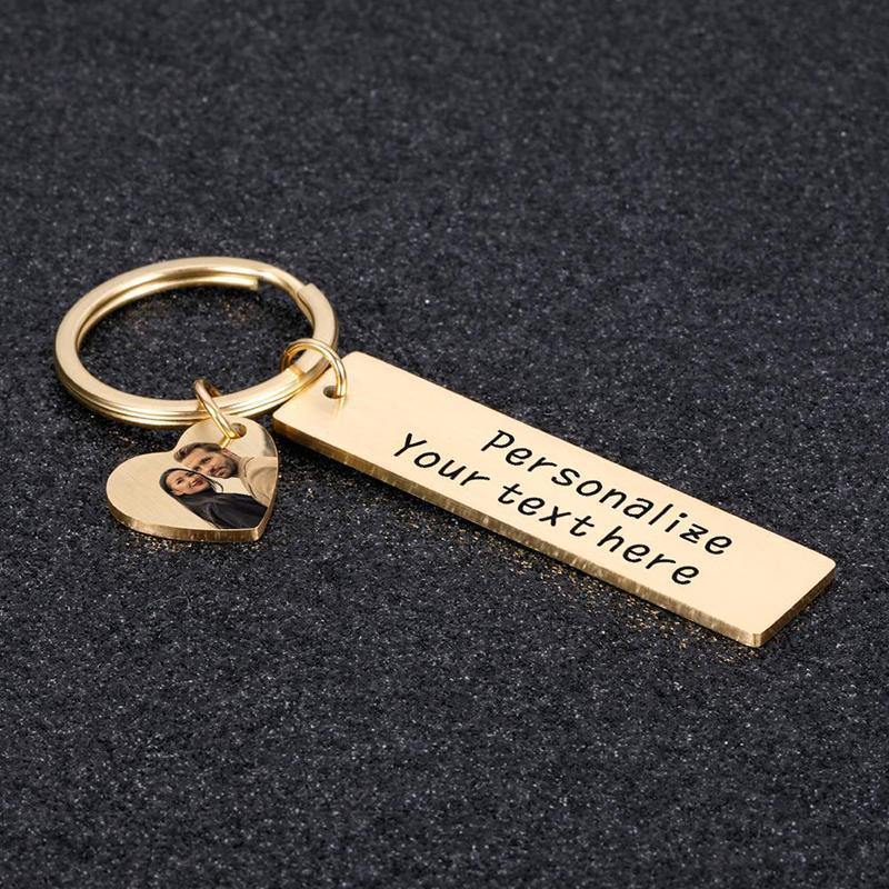 Personalized Photo Keychain With Text – Unique Executive Gifts
