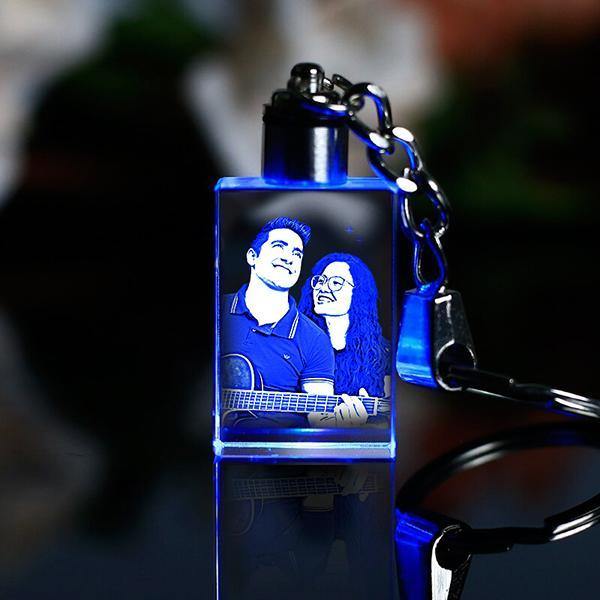 Laser Engraved Crystal Glass Keychain – Unique Executive Gifts
