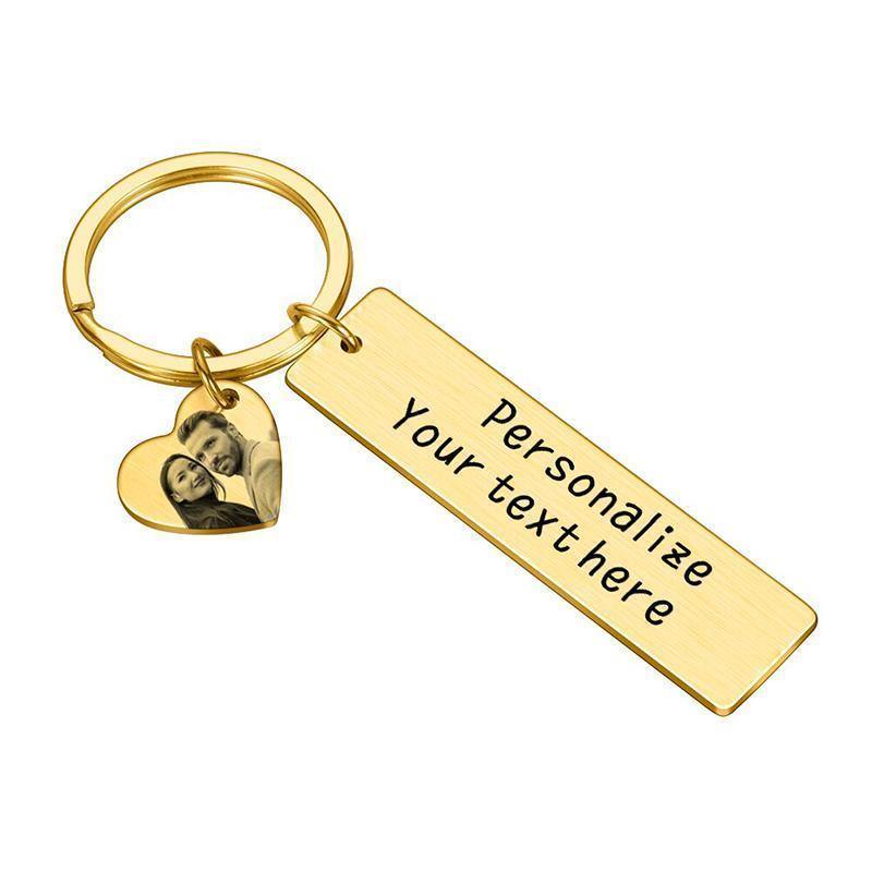 Personalized Photo Keychain With Text – Unique Executive Gifts